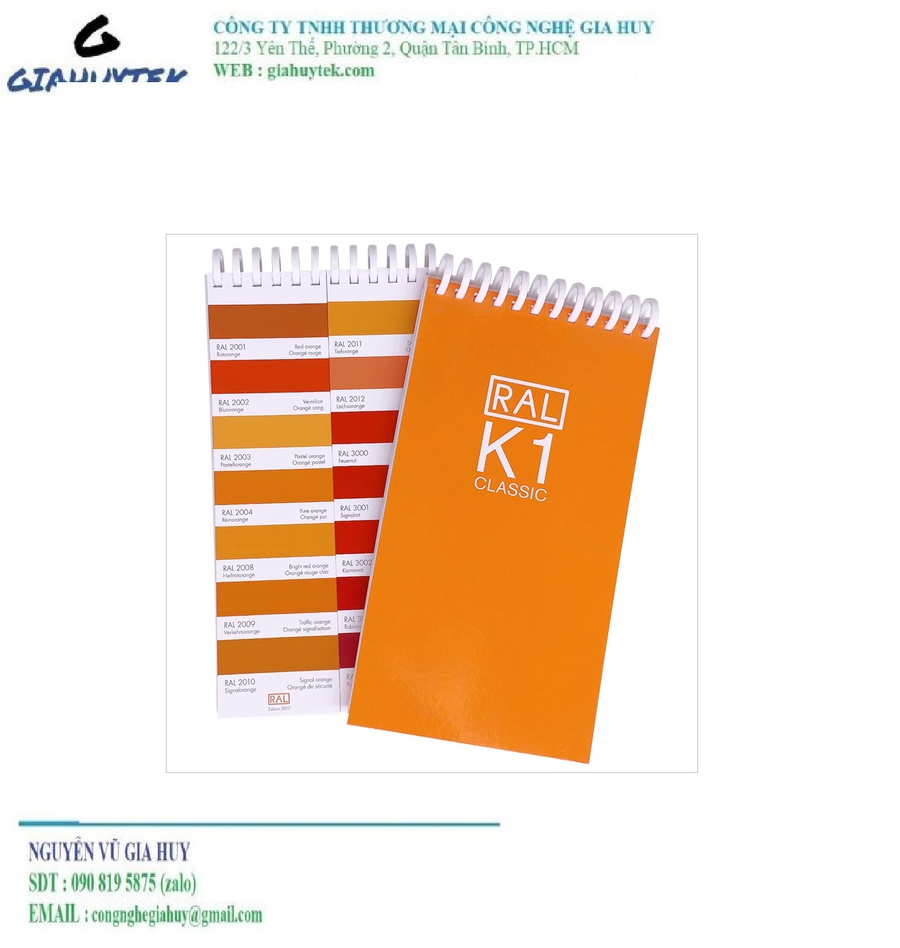 Quạt màu RAL - K1 - Trang Chủ